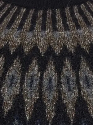 ROBERTO COLLINA Jacquard Crew Neck Knit Sweater