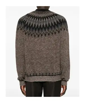 ROBERTO COLLINA Jacquard Crew Neck Knit Sweater