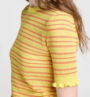 J.W.ANDERSON Striped Ruffle-trim Top