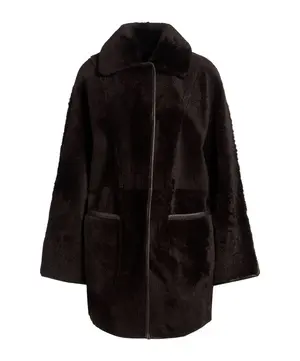 Max Mara Solidcolor Doublesided Fur Coat - Black