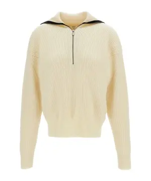 Barena Venezia Half Zip Rib Knit Sweater