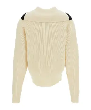 Barena Venezia Half Zip Rib Knit Sweater