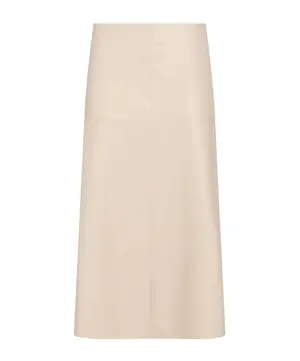 Max Mara Minimalist Zipup Aline Skirt - Nude
