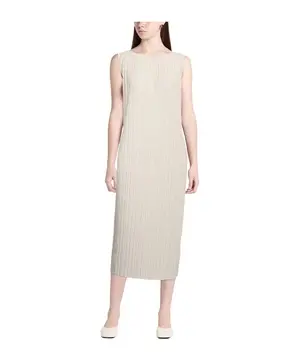 Max Mara Sleeveless Pleated Crepe Dress