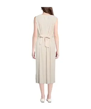 Max Mara Sleeveless Pleated Crepe Dress