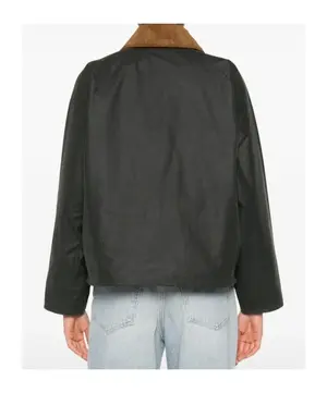 Barbour Short Waxed Jacket With Corduroy Collar