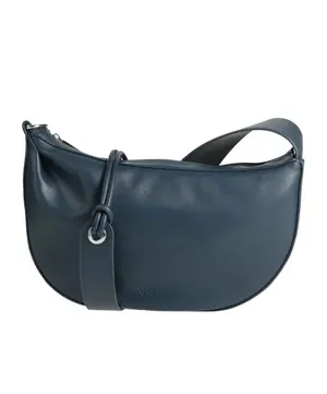Max Mara Large Minimalist Leather Underarm Bag - Blue