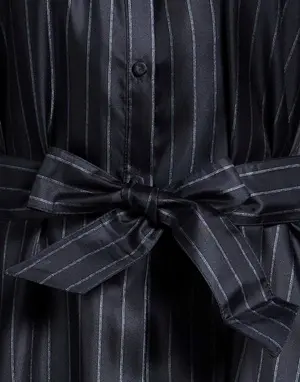 Max Mara Striped Satin Maxi Dress
