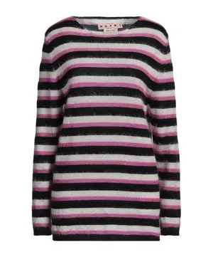 Marni Striped Knitted Top - Black