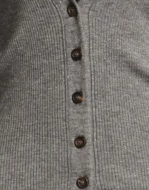 Brunello Cucinelli Silver- V-neck Knitwear