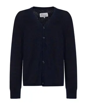 MAISON MARGIELA Medium-thick Looped Knitted Sweater - Blue