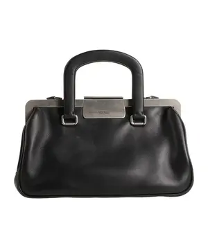Max Mara Medium-sized Solid-color Leather Boston Bag