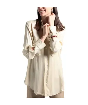 MAISON MARGIELA Solid-color Satin Long-sleeve Shirt
