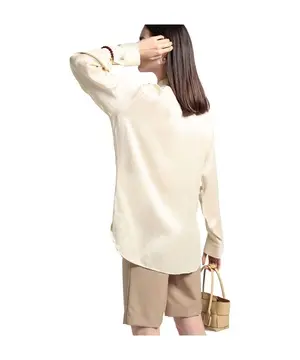 MAISON MARGIELA Solid-color Satin Long-sleeve Shirt