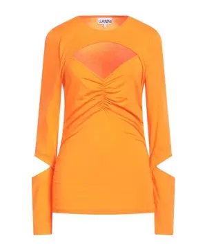GANNI Solidcolor Longsleeve Tshirt - Orange