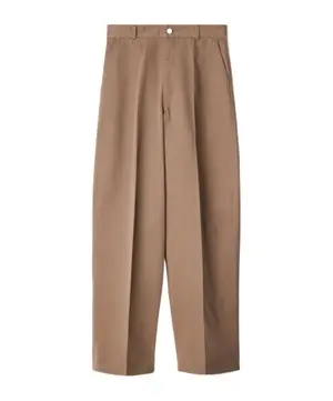 LEMAIRE Polycotton Twill Barrel Pants - Chestnut