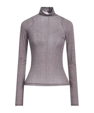 Rag & Bone Houndstooth Longsleeve Turtleneck Tshirt - Wine Red