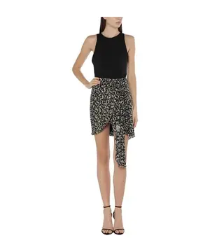 Isabel Marant Étoile Color-blocked Asymmetrical Midi Skirt