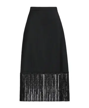 Burberry Solidcolor Wool Midi Skirt