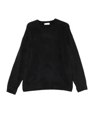 ROBERTO COLLINA Oversized Crew Neck Knit Sweater - Nero