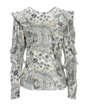 Isabel Marant Étoile Floral Long-sleeved Pleated Top