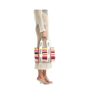 Chloé Multicolor Knitted Tote Bag