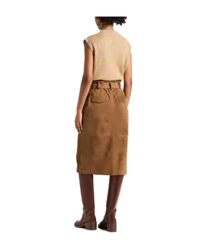Brunello Cucinelli Straight-fit Suede Skirt