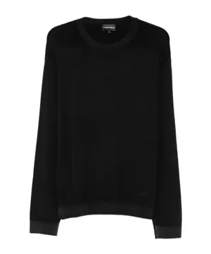 Emporio Armani Crew-neck Long-sleeve Sweater - Black