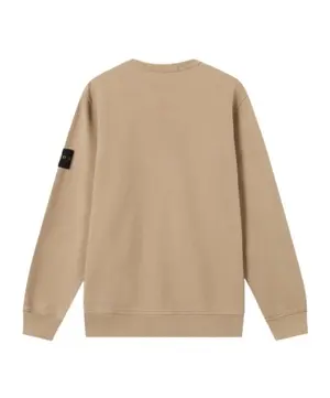 Stone Island Regular-fit Crewneck Sweatshirt With Ribbed Inserts - Biscuit