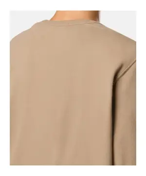Stone Island Regular-fit Crewneck Sweatshirt With Ribbed Inserts - Biscuit