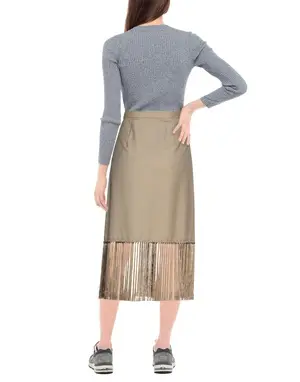 Burberry Minimalist Solid-color Wool A-line Skirt