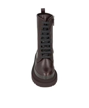 Brunello Cucinelli Minimalist Laceup Leather Boots