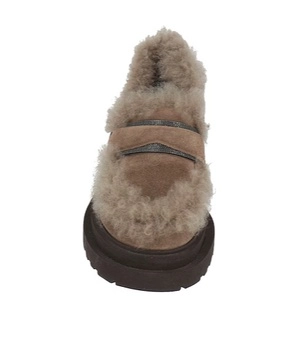 Brunello Cucinelli Suede Round Toe Loafers