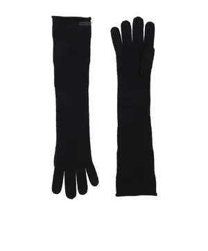 Saint Laurent Lightweight Knitted Gloves - Black