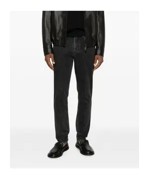 Emporio Armani Logo-plaque Straight-leg Jeans