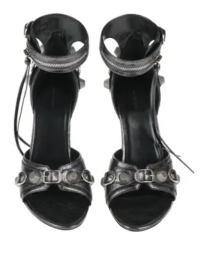 Balenciaga Embellished Roundtoe Leather Sandals