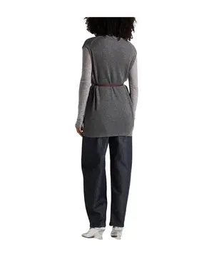 Brunello Cucinelli Solid-colored Metallic Knit Vest