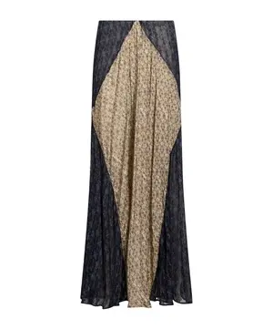 Rag & Bone Metallic Chiffon Maxi Skirt - Off-white