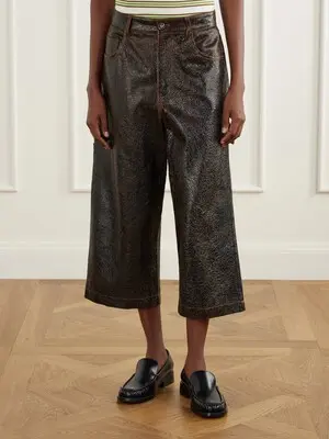 SANDERLAK Leather Wide-leg Pants