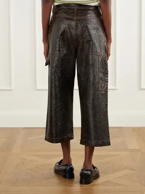 SANDERLAK Leather Wide-leg Pants