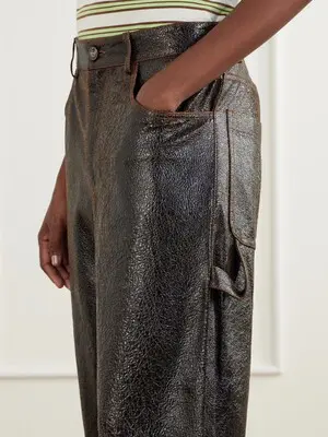 SANDERLAK Leather Wide-leg Pants