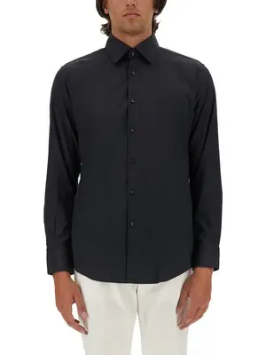 Hugo Boss Performance-stretch Twill Slim-fit Shirt - Black