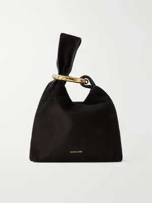Veronica Beard Swing Embellished Suede Clutch