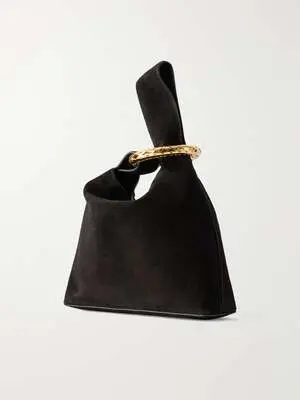 Veronica Beard Swing Embellished Suede Clutch
