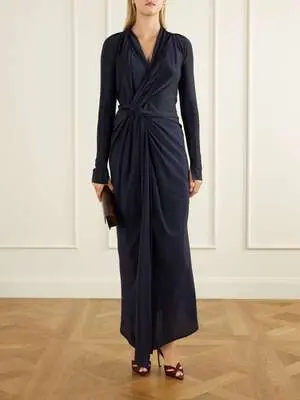 Victoria Beckham Lea Gathered Jersey Midi Dress