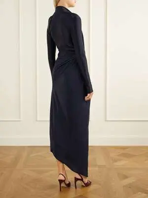 Victoria Beckham Lea Gathered Jersey Midi Dress
