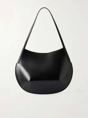 JIL SANDER Kante Leather Shoulder Bag - Black