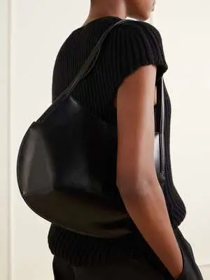 JIL SANDER Kante Leather Shoulder Bag - Black
