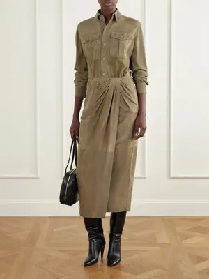 Ralph Lauren Teegan Suede Midi Skirt