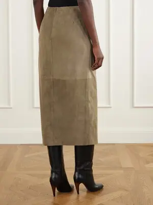 Ralph Lauren Teegan Suede Midi Skirt